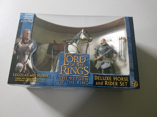 LORD OF THE RINGS TOY BIZ LEGOLAS & HORSE DELUXE RIDER SET ROTK BLUE ...