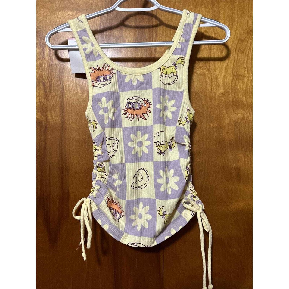 Nickelodeon Rugrats Yellow Cinched Tie Side Graphic Tank Top Size Large ...