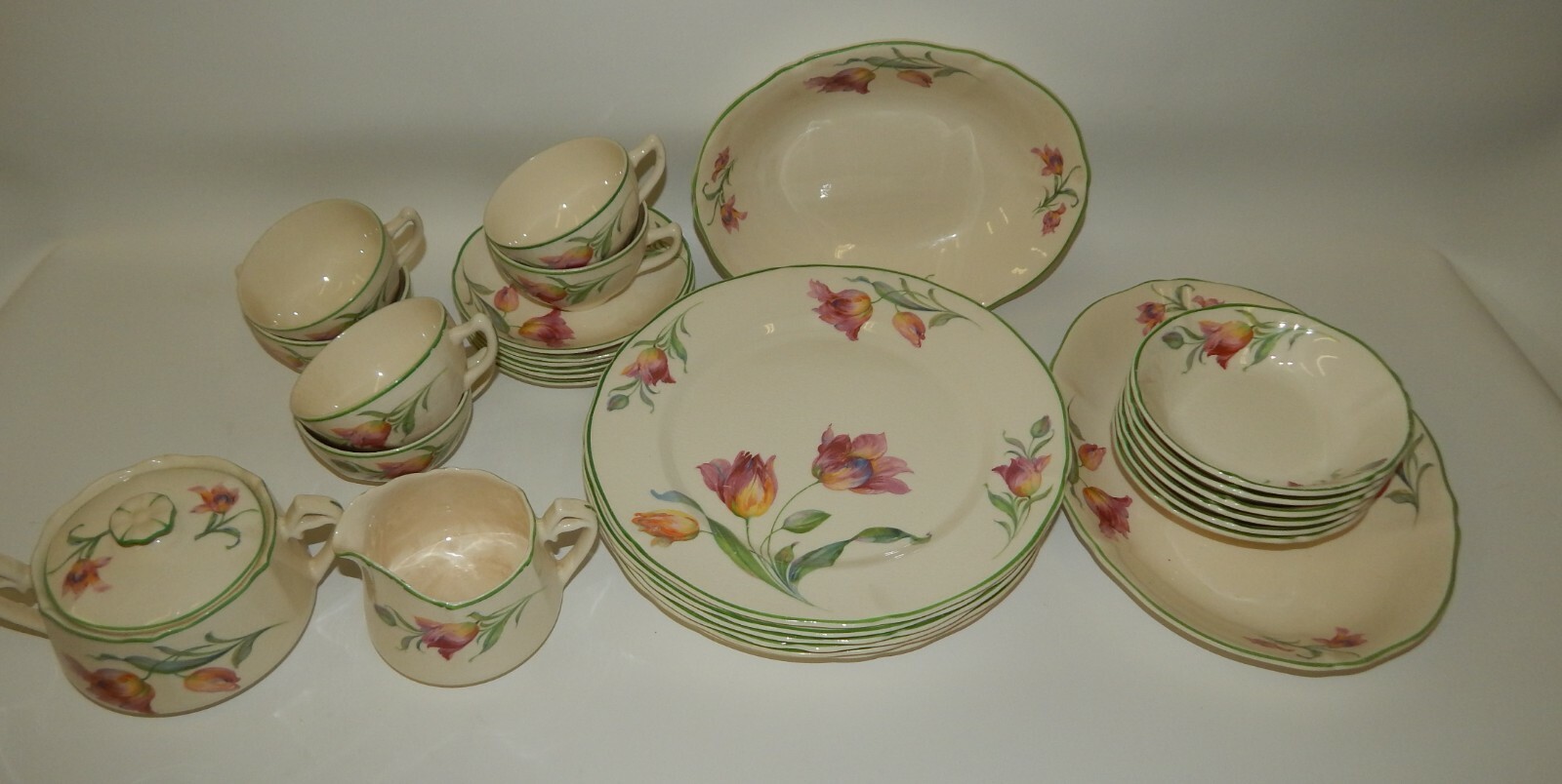 Vintage W.S. George Argosy Ivory French Tulip Dinnerware China Lot | eBay
