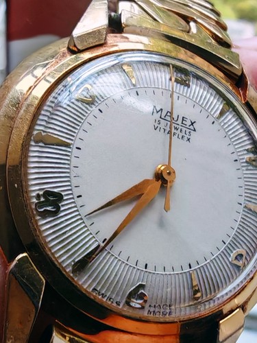 Vintage 1960s Majex 25 Jewels Automatic Mens Watch Gold Plated Swiss ...