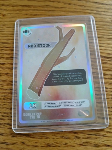 GORILLA TAG MOD STICK TRADING CARD 1/1000 HOLOGRAPHIC SUPER RARE NEW | eBay