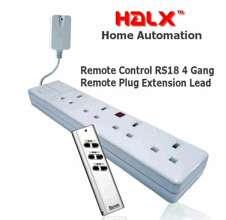 Byron Remote Control 4 Socket Extention Lead | eBay