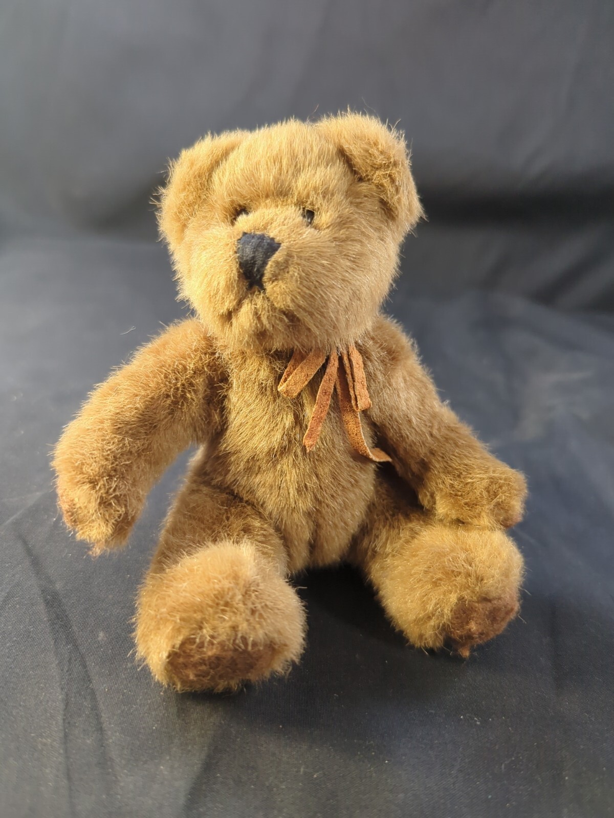 Russ Berrie Miniature Bears From the Past Brown Leather Necktie Plush 5 ...