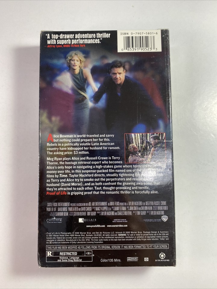 Proof Of Life (VHS, 2001) Factory Sealed Watermarks, Meg Ryan, Russell ...