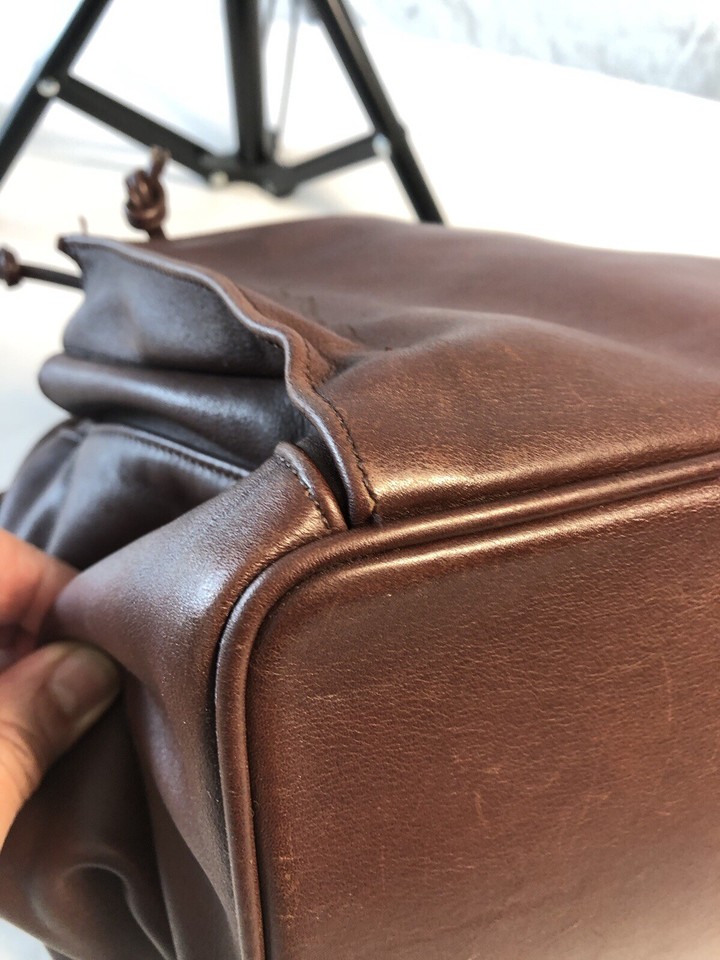 Vintage Coach Leather Backpack Brown USA Made 0529 Drawcord Buckle ...