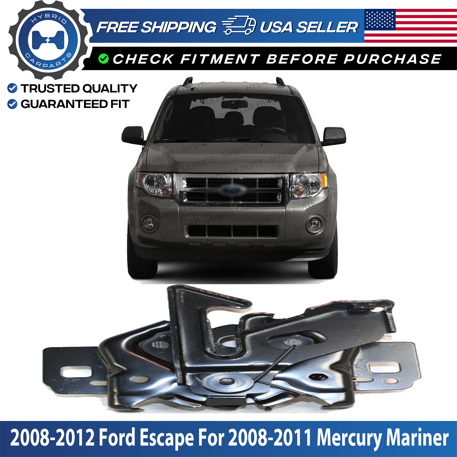New Hood Latch For 2008-2012 Ford Escape For 2008-2011 Mercury Mariner ...