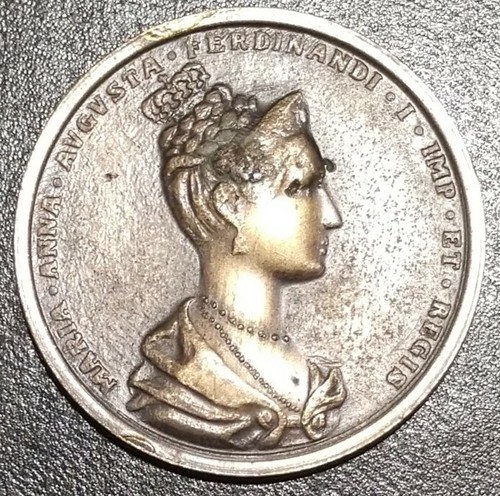 MARIA ANNA AUGUSTA FERDINANDI I CORONATION MEDAL COIN TOKEN AUSTRIA ...