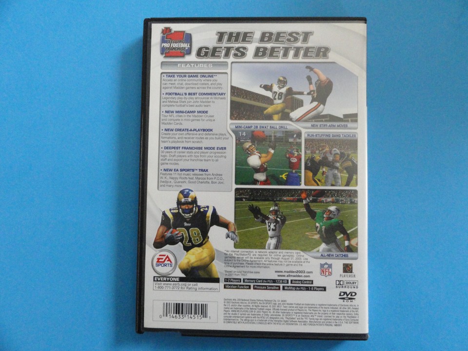 PS2 MADDEN 2003 ORIGINAL COVER ART & BLOCKBUSTER VIDEO DVD CASE | eBay