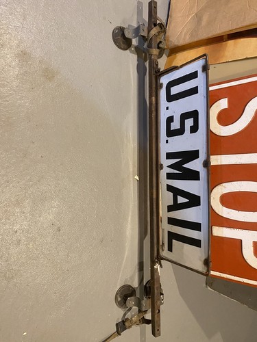 VINTAGE US MAIL CAR TOPPER SIGN AND BRACKET | eBay