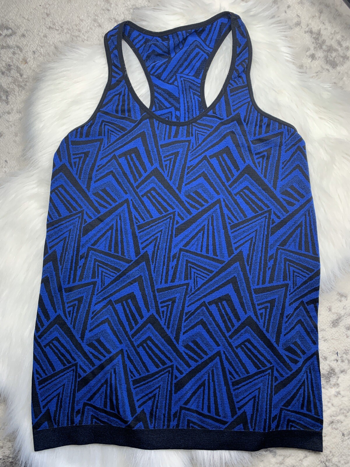 Fabletics Kate Hudson Blue Black Triangles Athletic W… - Gem