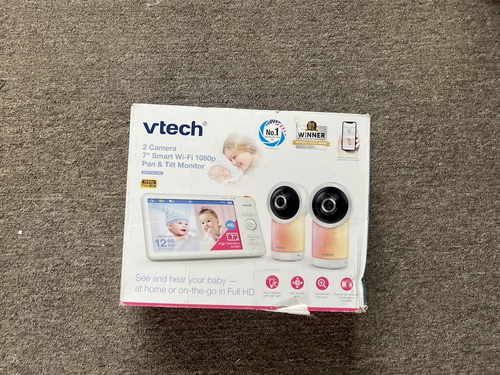 VTech 2 Camera Baby Monitor with 7" Screen, Pan & Tilt Cameras, Long ...
