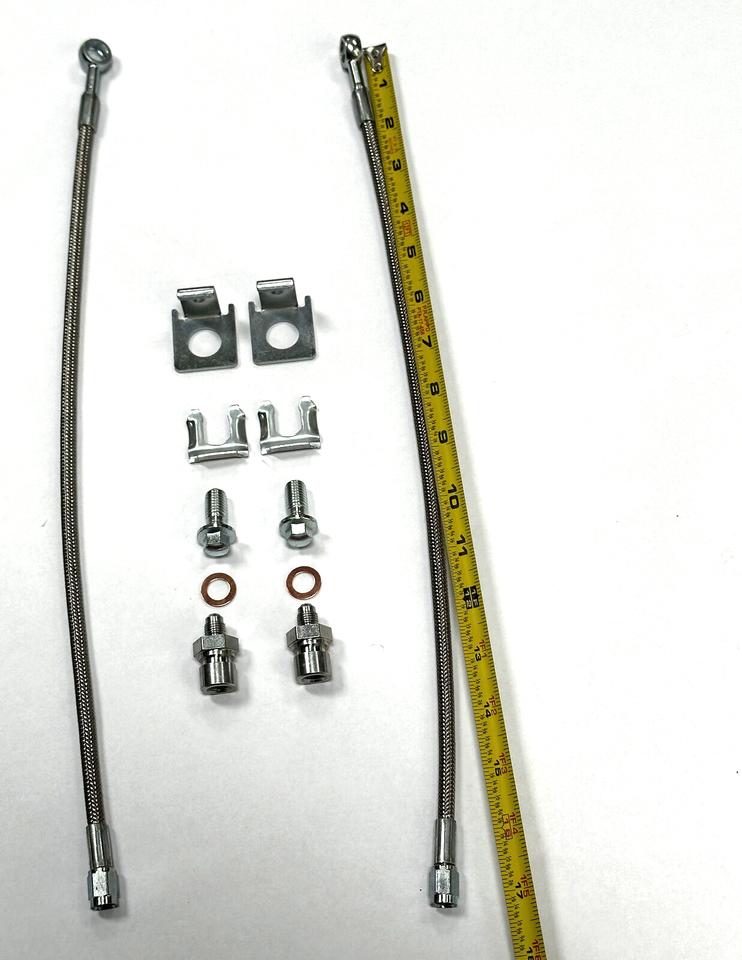GM Metric Caliper Braided Stainless Steel Brake Line 18" Hose Kit ...
