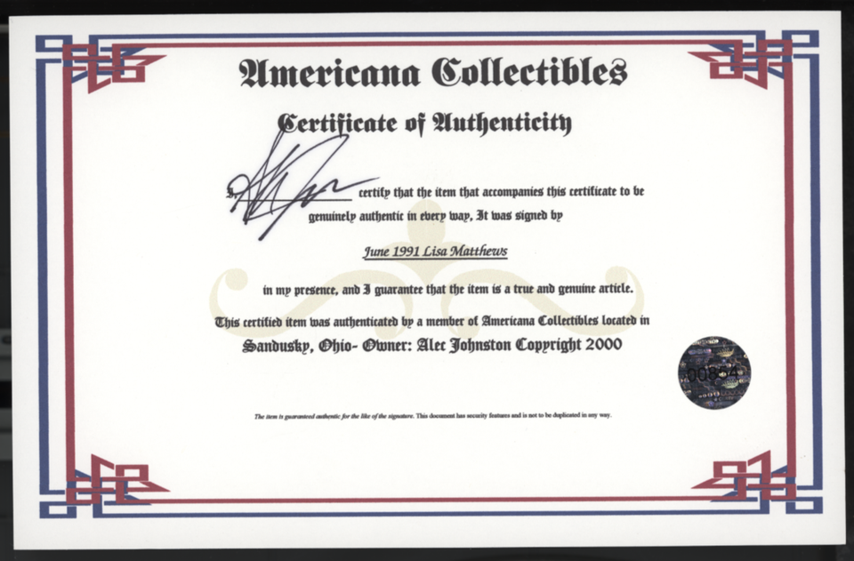 Lisa Matthews Autographed Playboy Magazine June 1991 Cover w/COA WWE35 ...