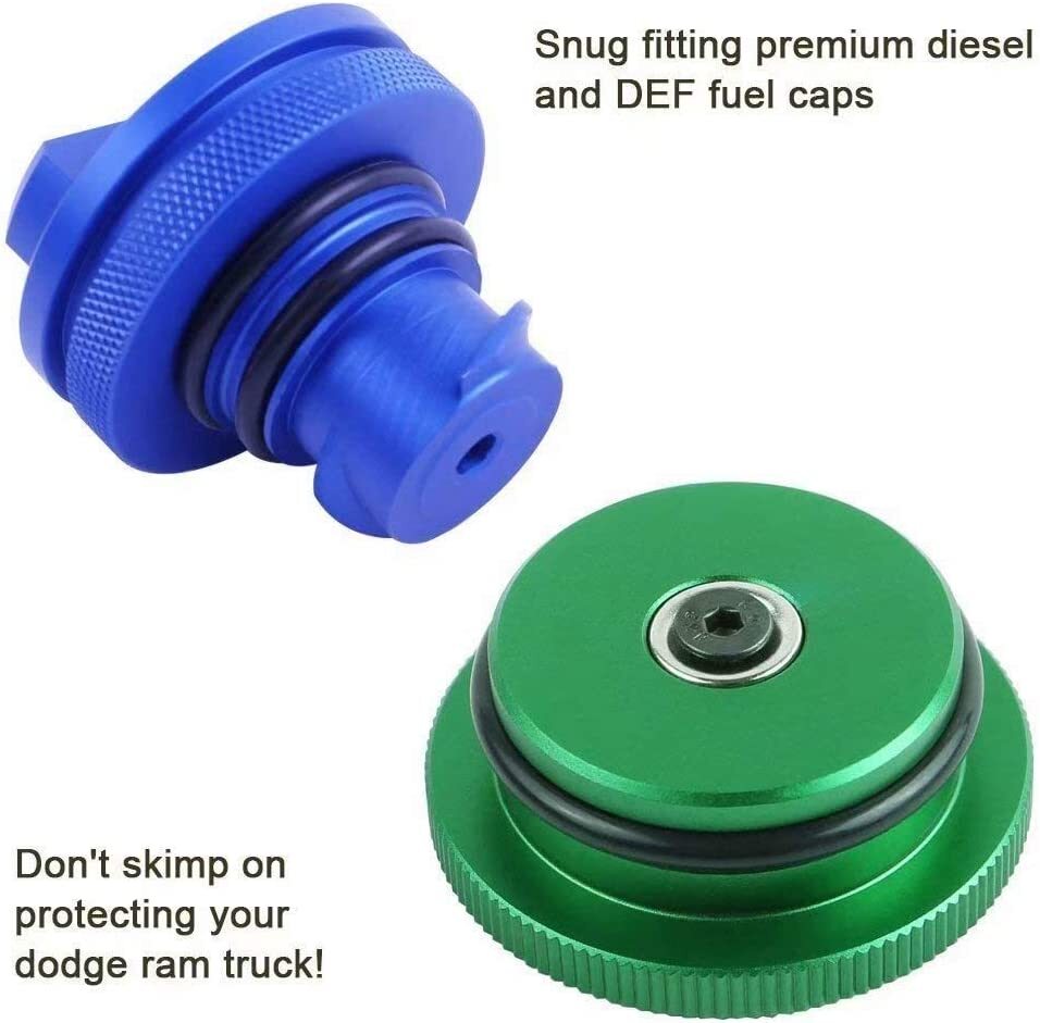 Aluminum DIESEL Fuel Cap Blue DEF Cap for 13-18 Dodge Ram 2500 3500 ...