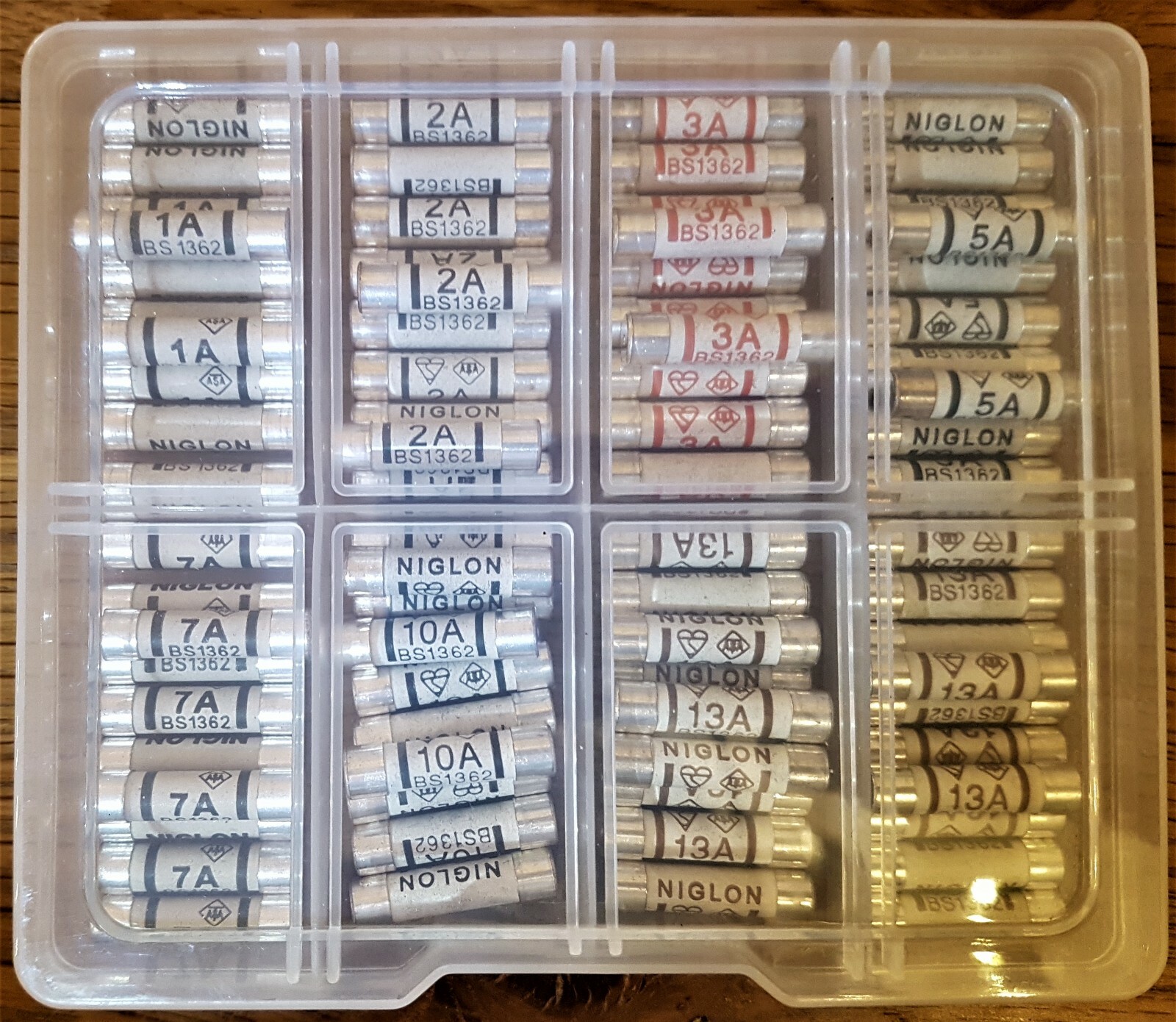 80 FUSE ASSORTMENT BOX 1A 2A 3A 5A 7A 10A 13A PLUG TOP HOUSEHOLD 13 AMP ...