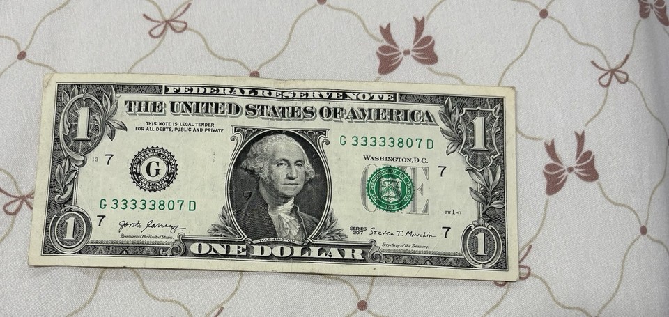 $1 Dollar 33333 serial number | eBay