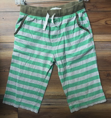 Mini Boden Size 11Y Boys Shorts Green Light Grey Stripe Baggies Regular ...