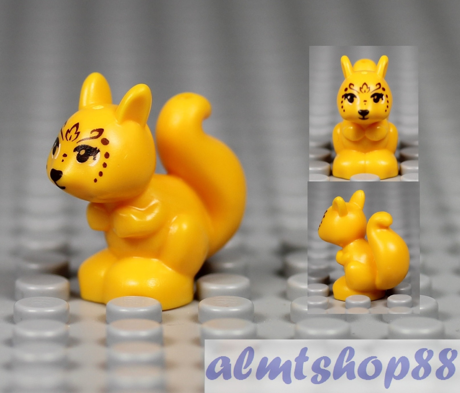 LEGO - Squirrel w/ Black Eyes - Bright Orange Zoo Farm Animal ...