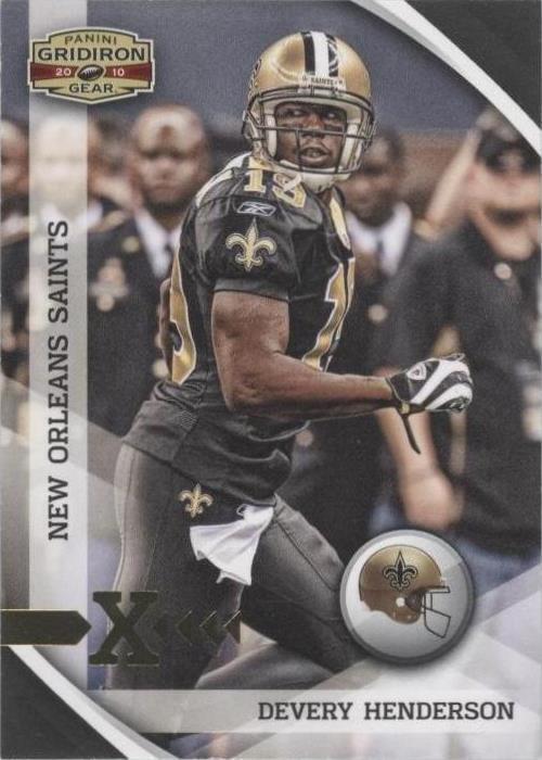 2010 Panini Gridiron Gear - Devery Henderson #90 Gold Xs /100 for sale ...