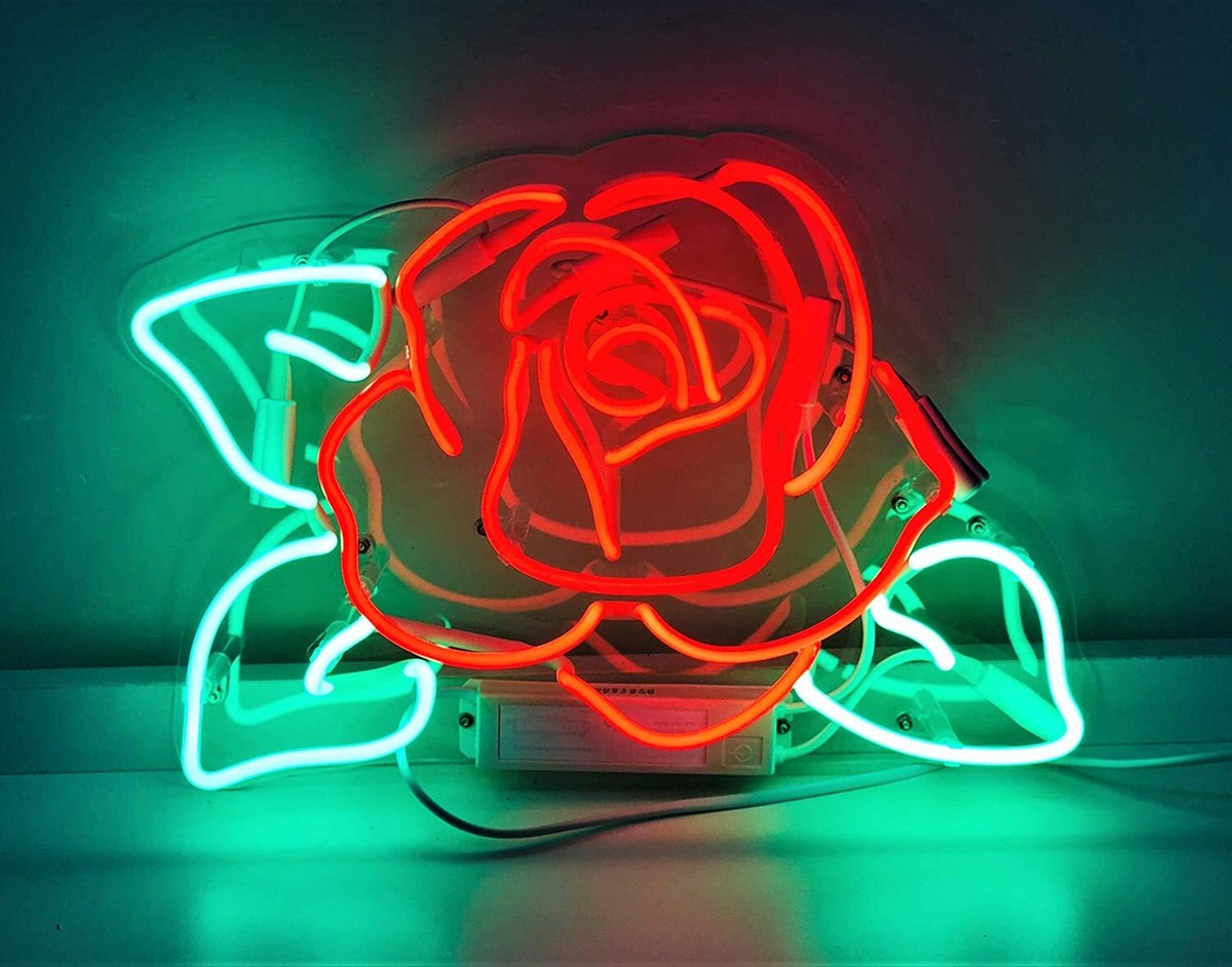Rose Jpg Neon Light Desung 14" Romantic Flower Rose Love Sweet Heart