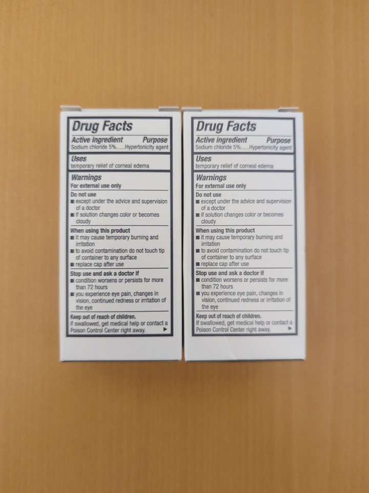 2 PACK GENERIC MURO 128 SOLUTION SODIUM CHLORIDE EYE DROPS 5% 15ML | eBay