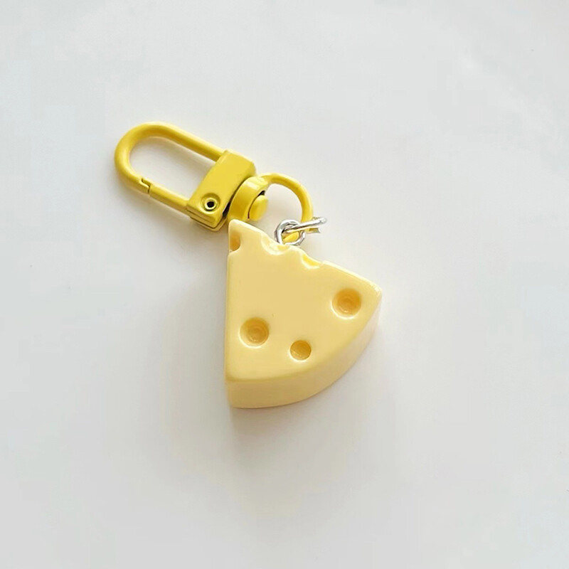 Lovely Cheese Pendant Keychain Cute Simulation Cheese Keyring Backpack ...