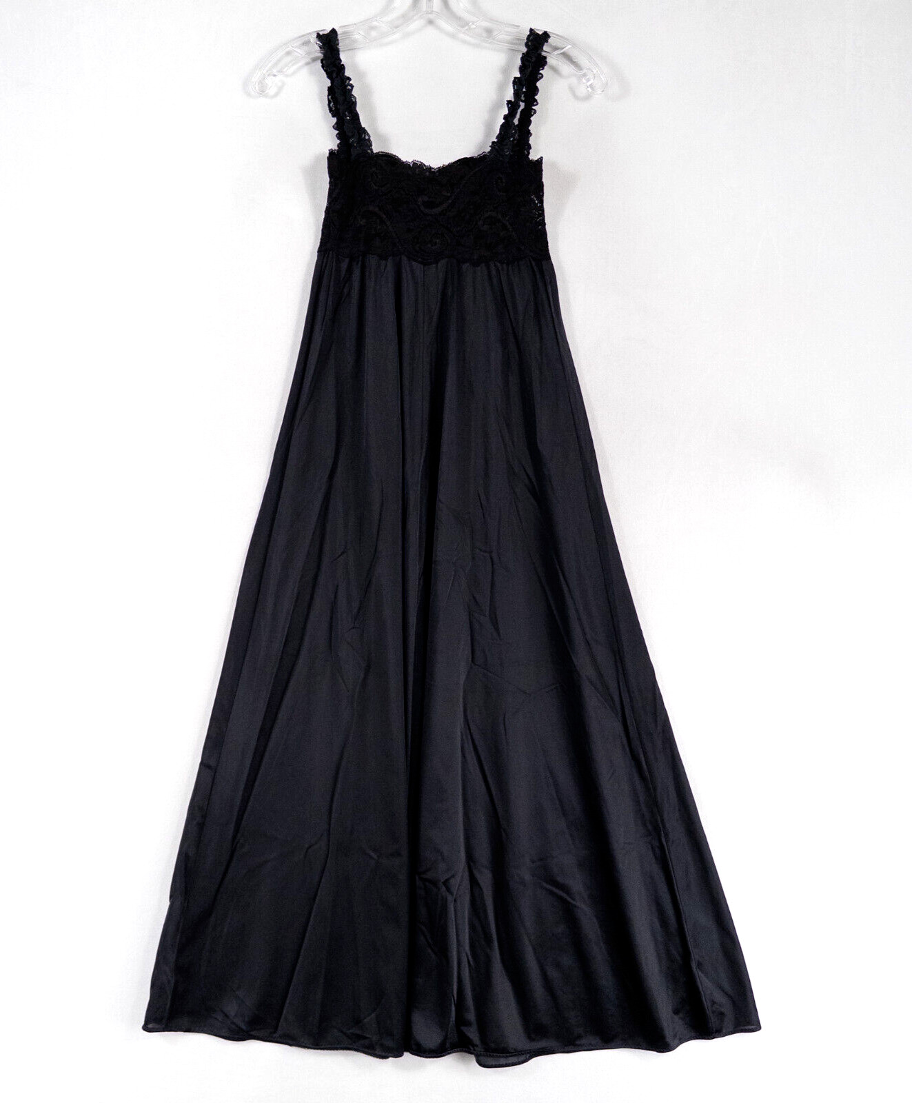 Vintage OLGA Nightgown 32 Black Full Length Underwire… - Gem