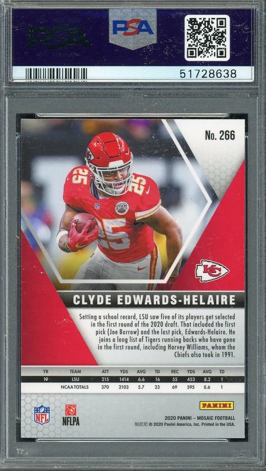 Clyde Edwards-Helaire 2020 Panini Mosaic Football Rookie Card RC #266 ...