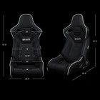 BRAUM Black Cloth ELITE-R Racing Seats w/ Grey Stitches & White Piping ...