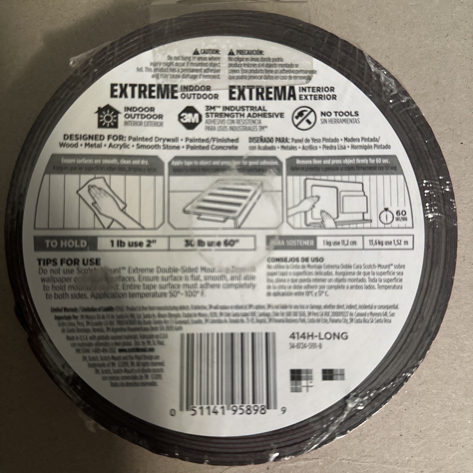 3M 414-LONGDC Double Sided Extreme Mounting Tape 51141958989| eBay