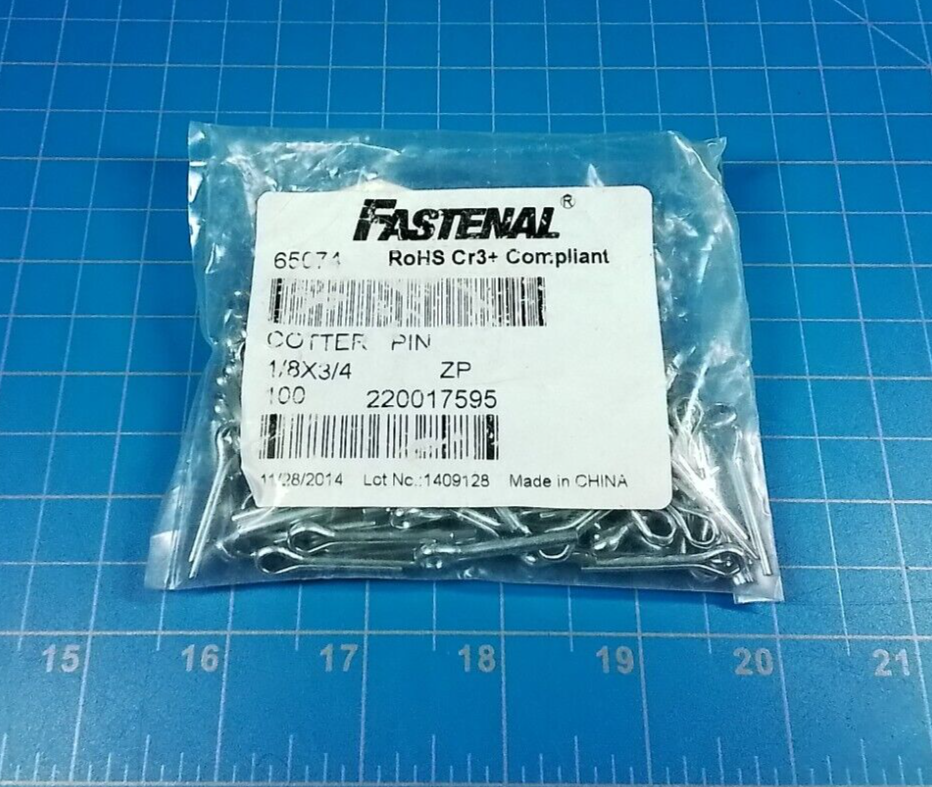 Fastenal Cotter Pin 1/8" X 3/4" 65074 (Lot of 100) | eBay