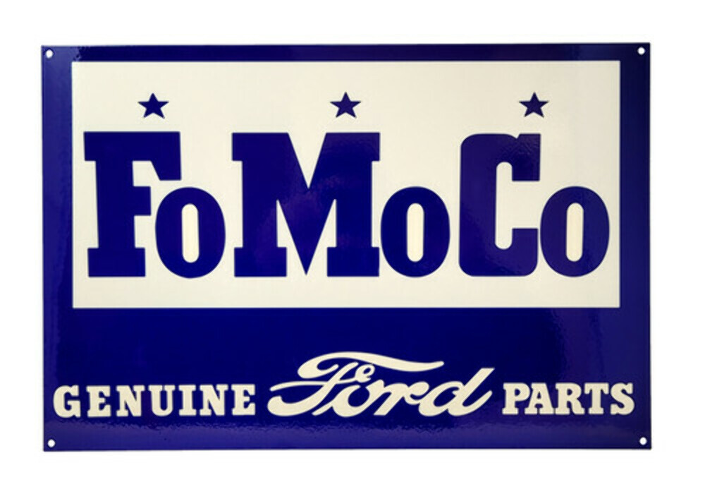 FORD VINTAGE FOMOCO Parts Blue Steel Sign wall art (18"x12') | eBay