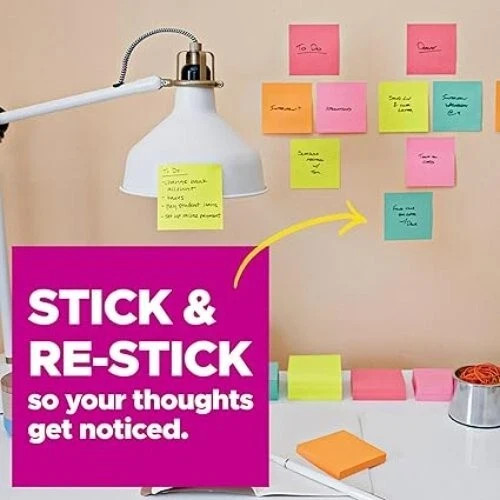 Post-it Super Sticky Full Stick Notes, 3 in X 3 In, 6 Pads, 2x the ...