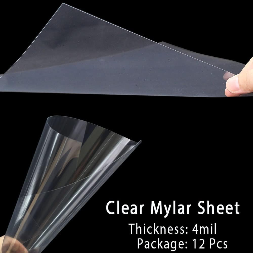 12 Pack 4 Mil Clear Mylar Stencil Sheets, 12" x 12" Blank Stencils ...