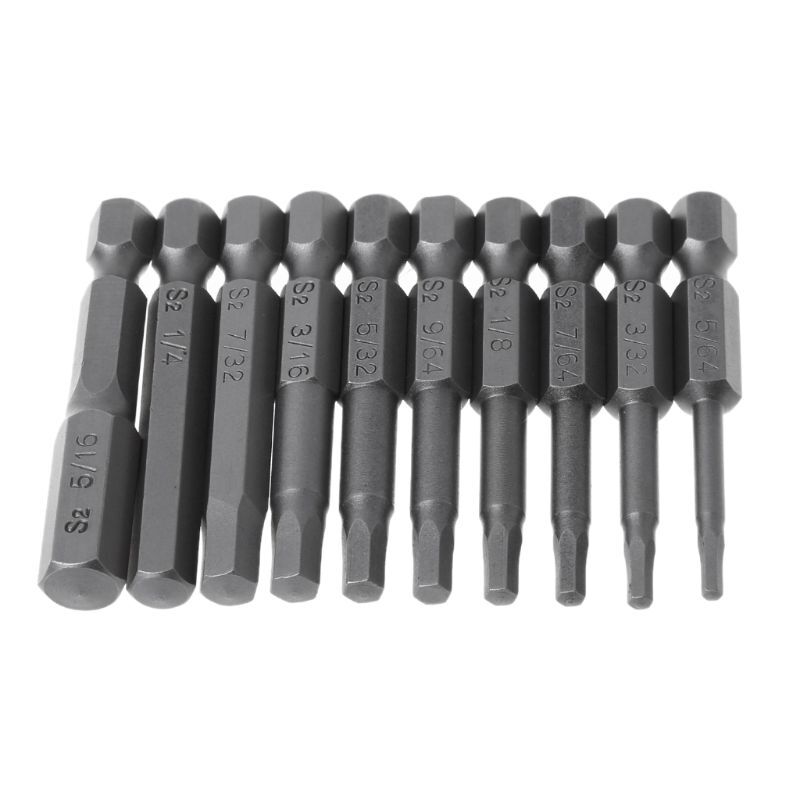 10pcs Hexagon Screwdriver Bit S2 Steel 1/4 Inch Hex Shank Screw Drivers ...