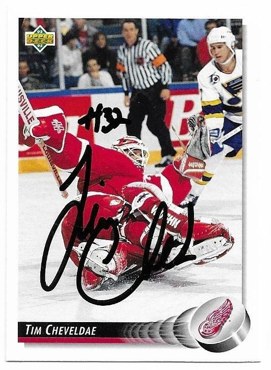 TIM CHEVELDAE Autographed Signed 1992-93 Upper Deck card #197 Detroit ...