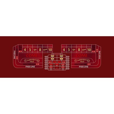 Craps Table Layout Felt - 12 Foot - Burgundy Red | eBay