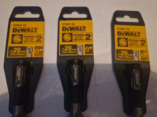 dewalt elu extreme2 sds 20mm x 200mm x3 drill bits d25013 d25123 d25323 ...