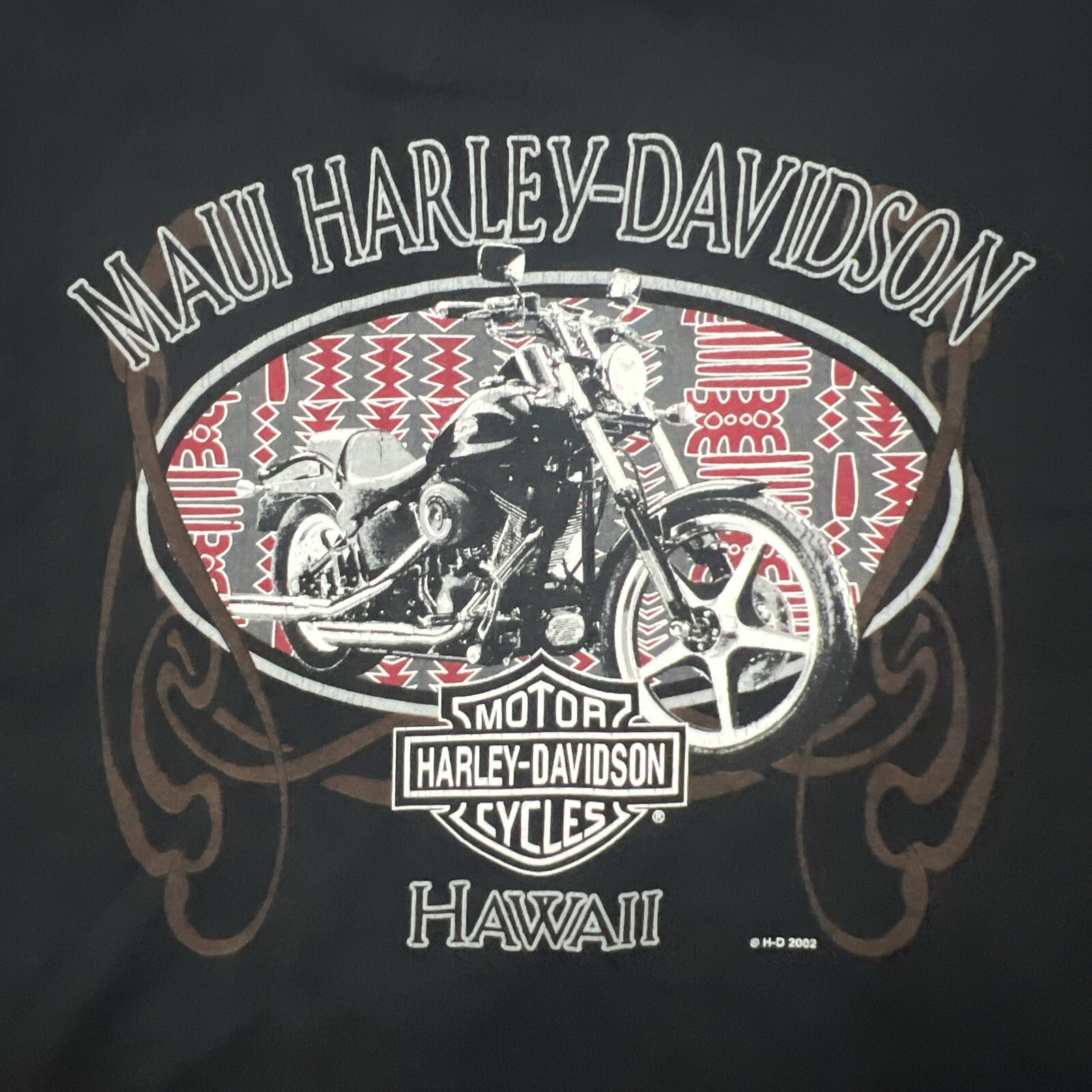 2002 HARLEY DAVIDSON MAUI HAWAII BLACK DOUBLE SIDED G… - Gem