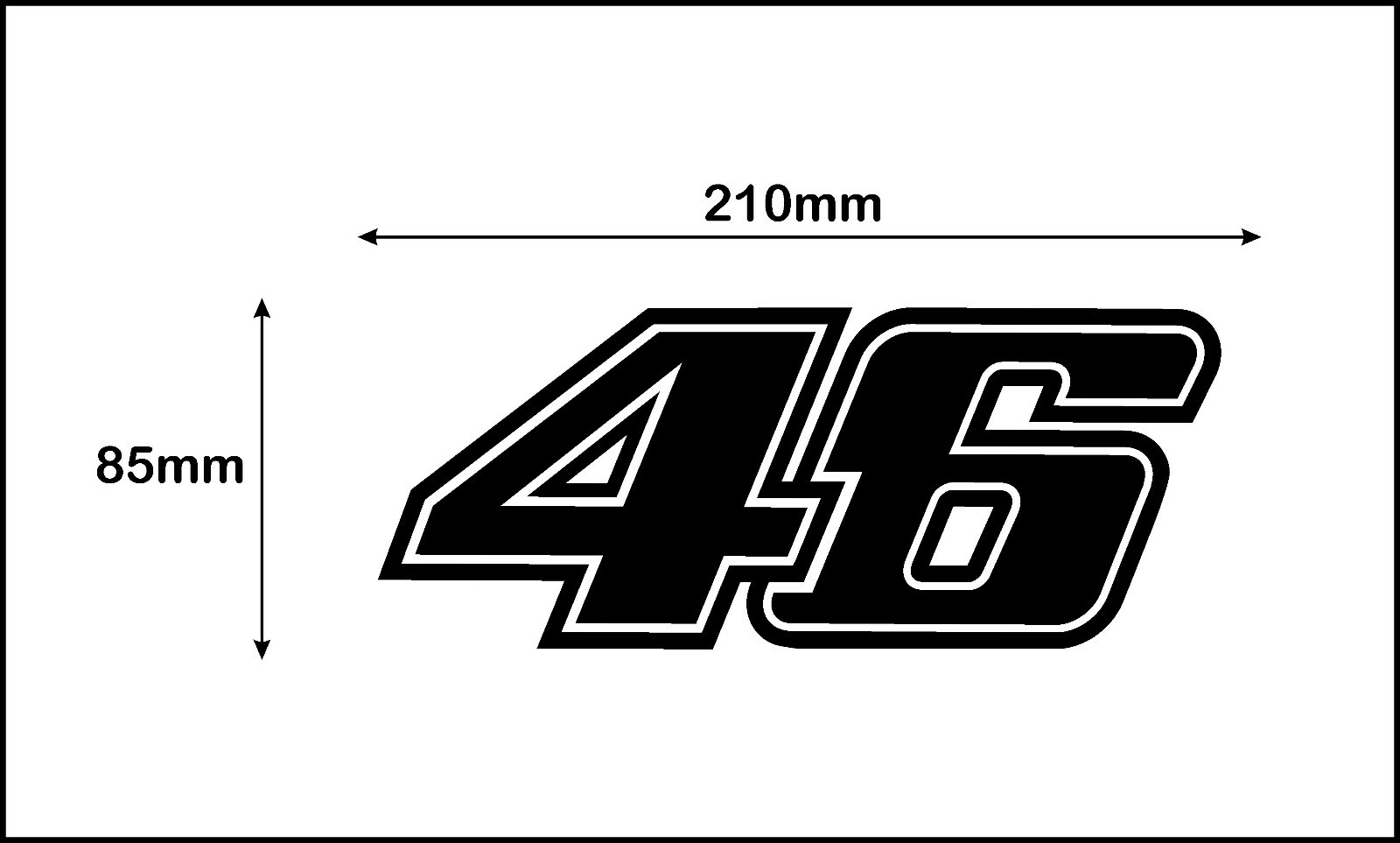 ROSSI 46 decal graphic sticker bike valentino 210mm x 85mm colour ...