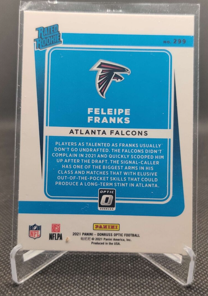 2021 Donruss Optic #299 Feleipe Franks Rookie RC Atlanta Falcons ...