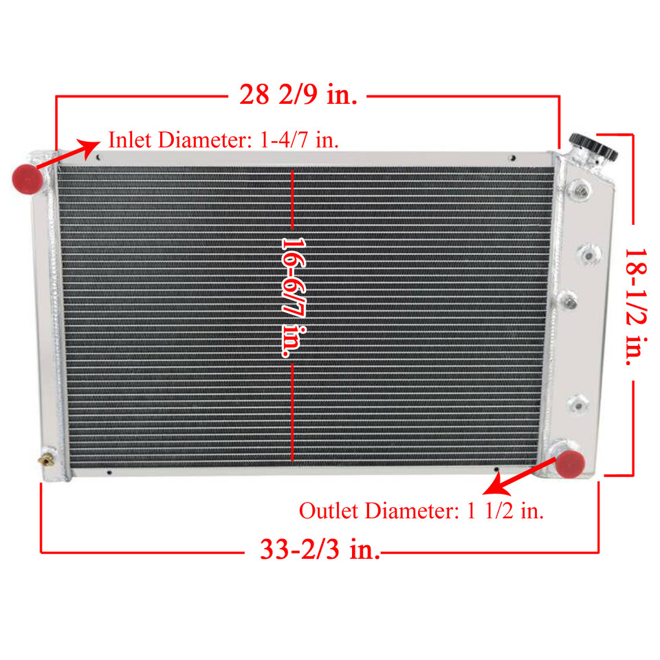 For Chevy Caprice 1971-1990 Chevelle 28" Core 66-80 4 Row Aluminum ...