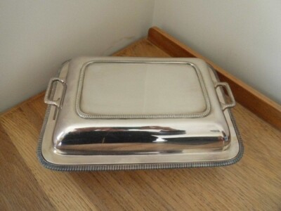 ENTREE DISH WITH COVER SILVER PLATED By Harrison brothers & Howson ...