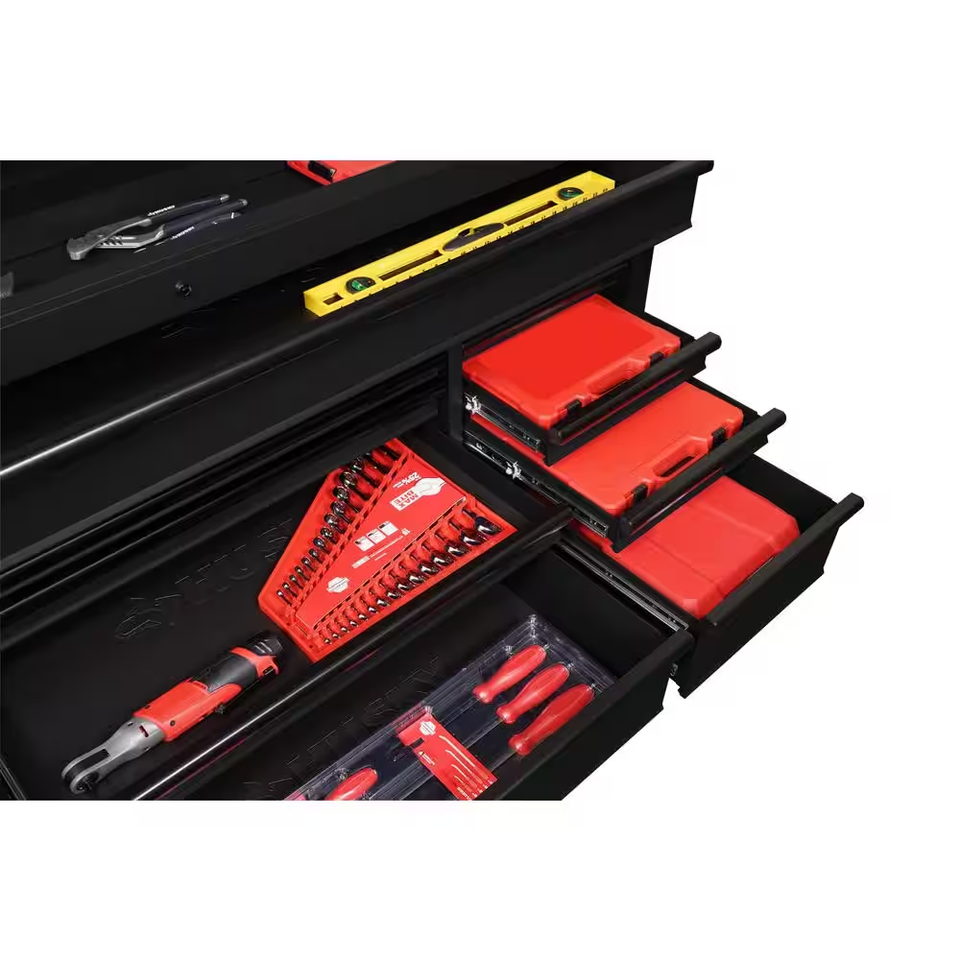 Work Bench Tool Chest Hard Wood Solid Top 72x24 in 18 Drawer Matte ...