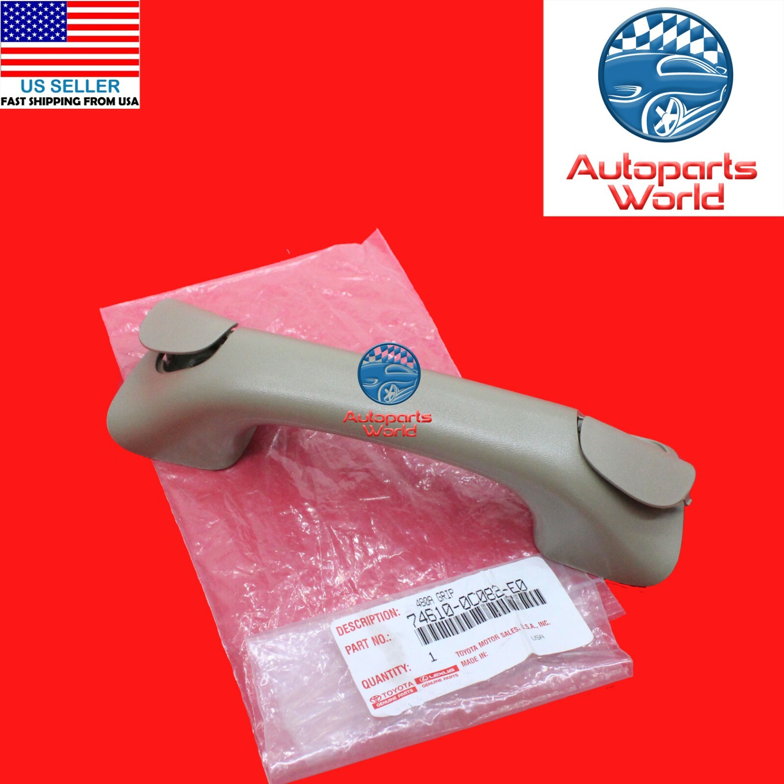 GENUINE OEM TOYOTA SEQUOIA TUNDRA FRONT PILLAR BEIGE GRAB HANDLE 74610 ...