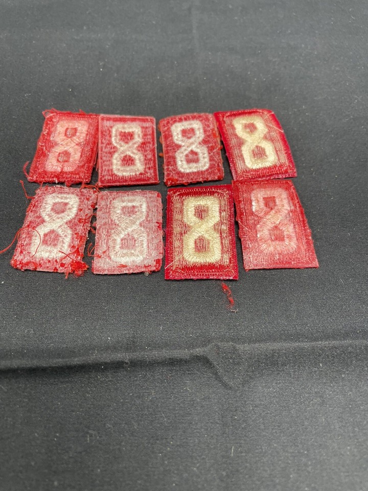 Vintage Lot 8 TROOP 8 Boy Scout Red & White Unit Number # PATCHES BSA ...