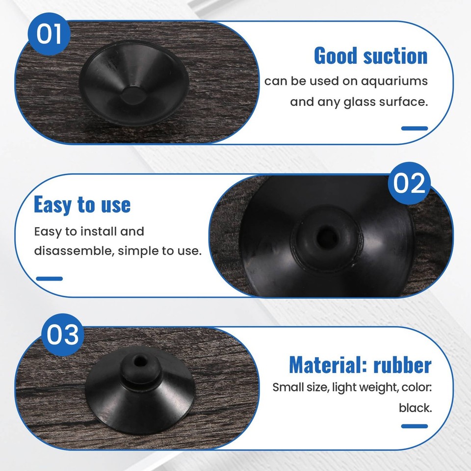 2X(10 x Black rubber 27mm Suction Cup Clip Sucker For Aquarium Fish ...