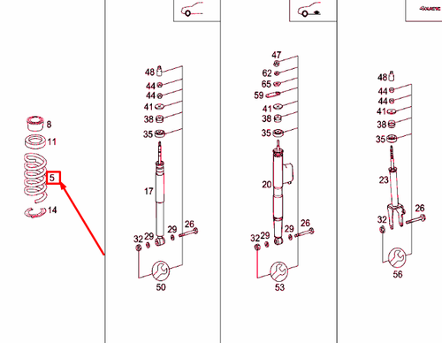 MERCEDES-BENZ E W210 Front Coil Spring A2103212804 NEW GENUINE | eBay