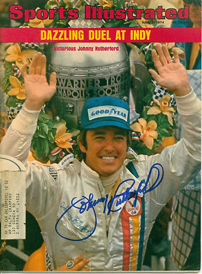 JOHNNY RUTHERFORD WINS 1974 INDY 500 SIGNED SPORTS ILLUSTRATED W/COA ...