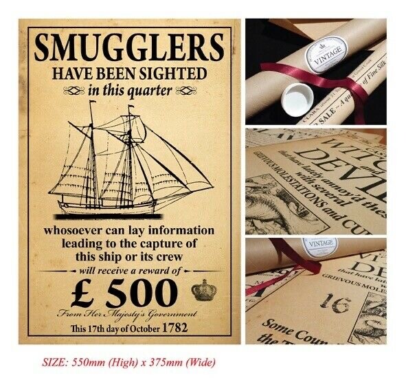 SMUGGLERS... Vintage Style Poster in Tube... British Nostalgia... GIFT ...